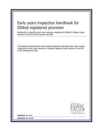 Early years inspection handbook for Ofsted registered provision ...