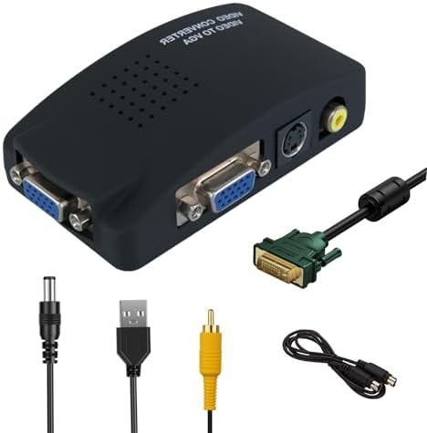 VGE AV to VGA Converter Adapter, Video Converter with Pip Function, for ...