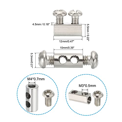 PATIKIL Wire Rope Clips, 1 Set/20Pcs Steel Cable Clamps 3mm 3.5mm ...