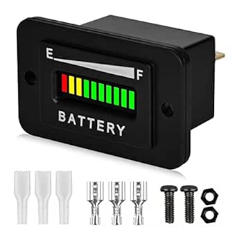 Amazon.com: AOLDHYY 48 Volt Golf Battery Gauge: Battery Fuel Gauge ...