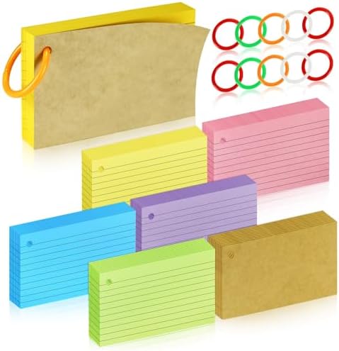 Amazon.com : BIGNC 600 PCS Color Index Cards 3 x 5, Flash Cards with ...