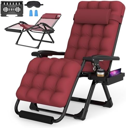 Amazon.com : ZENPETIO Oversized Zero Gravity Chair, 33In XXL Zero ...