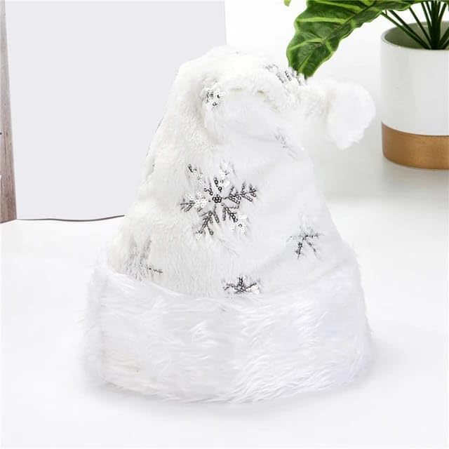 Buy Partysanthe Santa Cap Plush Fur Christmas Cap Unisex Santa Hat For ...