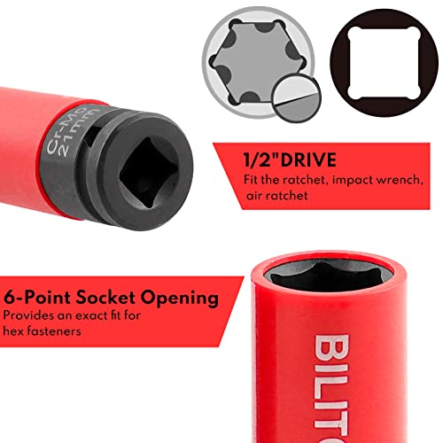 Snapklik.com : BILITOOLS 1/2 Inch Drive Impact Lug Nut Socket Set