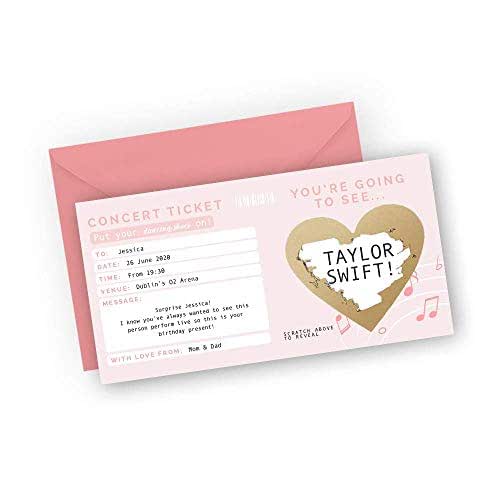 Personalised concert ticket scratch card for surprise gig reveal ...