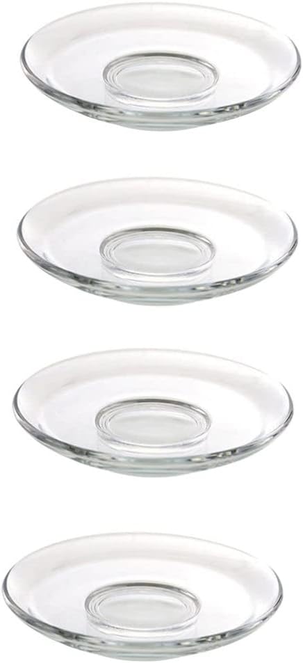 Amazon.com | Zerodeko 4Pcs Clear Glass Saucers, Clear Glass Plates ...