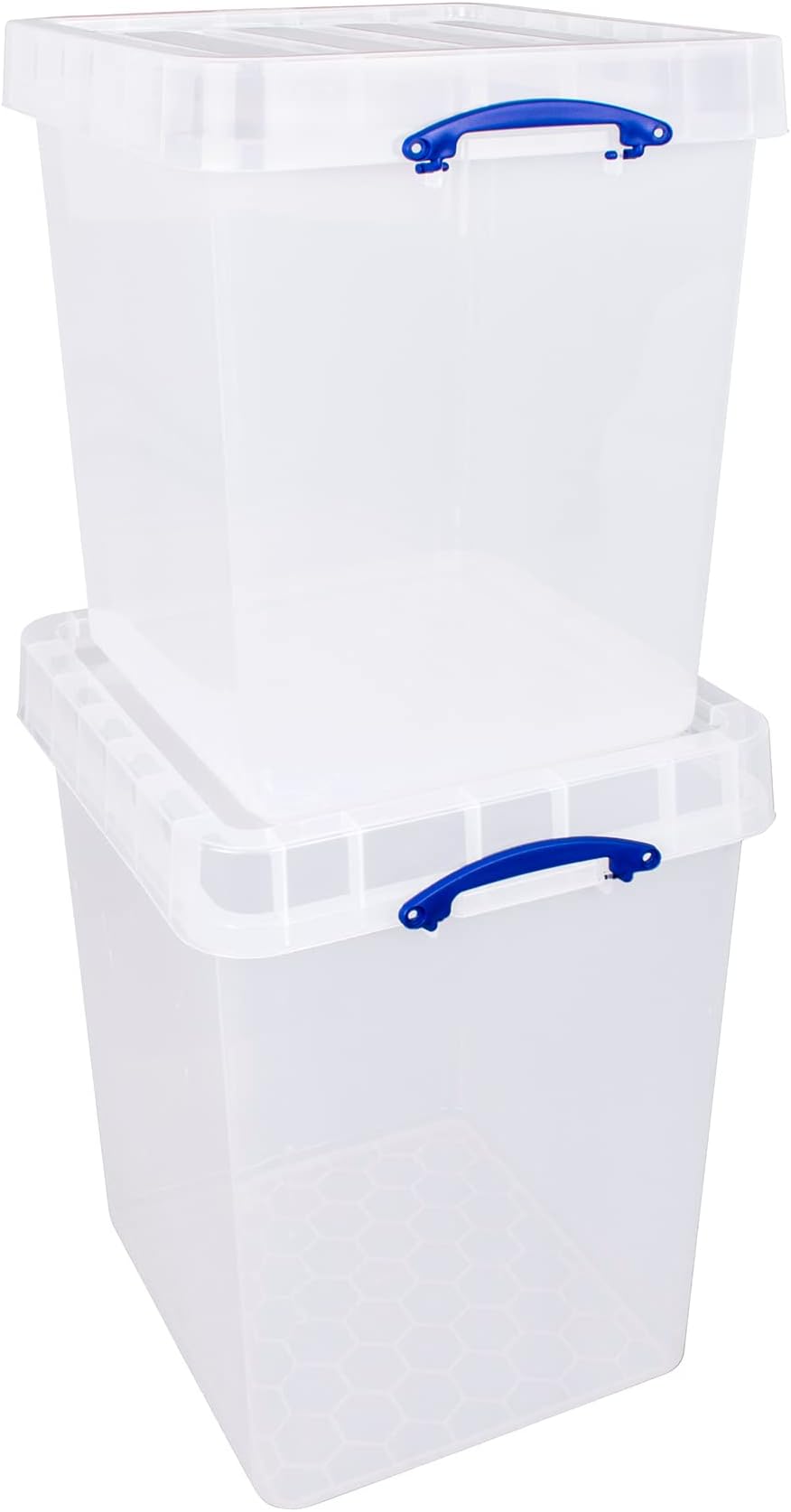 Really Useful Plastic Nestable Storage Box 83 Litre Clear (Pack of 3 ...
