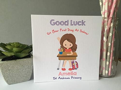 Personalised Good Luck First Day at School Card : Amazon.co.uk ...