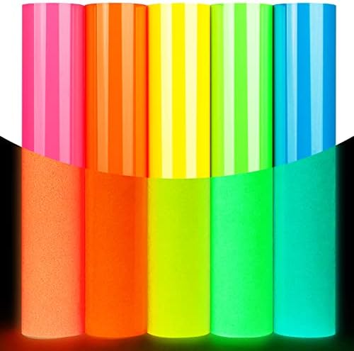 GIRAFVINYL Puff Vinyl Heat Transfer, Glow in The Dark Vinyl Neon HTV ...