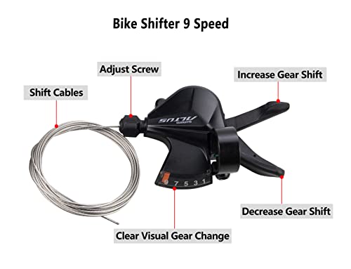 Snapklik.com : Shimano Altus Right Shift Lever 9-Speed Bike Shift Lever ...
