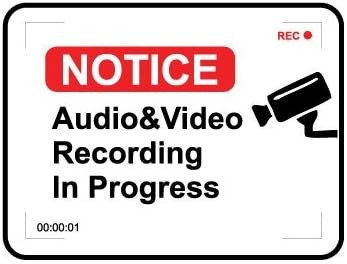Amazon.com: Picniva 2Pack 5" Audio and Video Recording CCTV Notice 1 ...