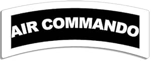 Amazon.com: LPF USA Black/White AIR Commando Tab Shaped Sticker (Army ...