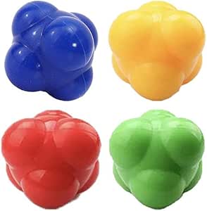 Amazon.co.jp: Reaction Balls 4 Colors Set Bouncing Ball Training Rehab ...