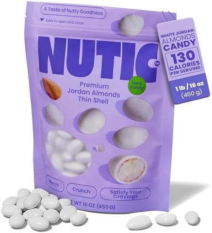 Amazon.com : Nutic White Jordan Almonds - 1LB, Premium Thin Shell ...
