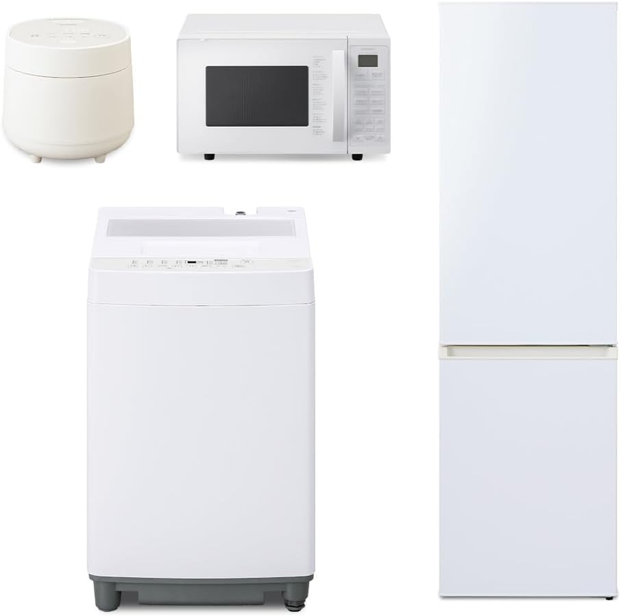 Amazon | 【新生活応援家電セット】アイリスオーヤマ 家電セット 家電 スぺパ 4点セット 冷蔵庫170L 洗濯機7kg レンジ16L 炊飯器 ホワイト | アイリスオーヤマ(IRIS ...