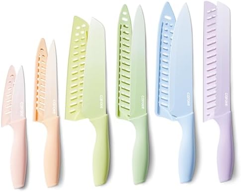 Amazon.com: HAUSHOF Kitchen Knife Set, 5 PCS Colorful Kitchen Knives ...