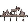 Amazon.com: Cast Iron Moose Wall Key Rack Holder 4 Hooks Coat Hook Home ...
