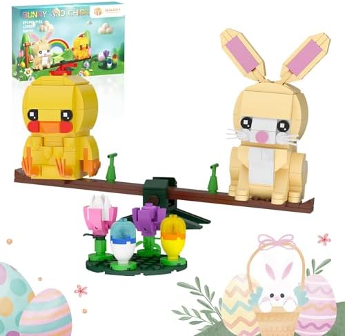 Amazon.com: Nubee Easter Bunny and Chick Building Set, Cute Animal ...