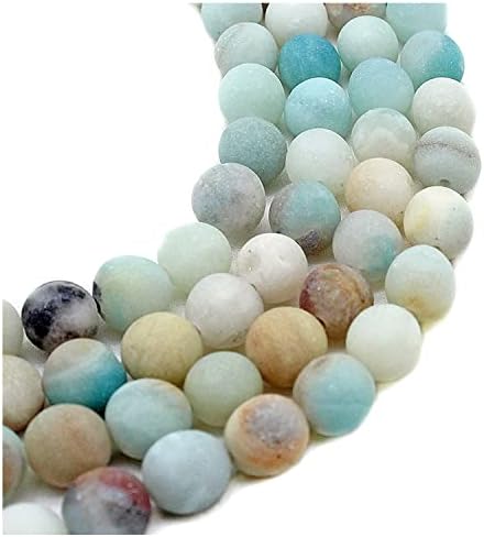 Tosnail 180 Pieces 8mm Round Amazonite Gemstone Loose Beads Natural ...