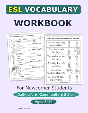 ESL Vocabulary Workbook: Newcomer Students | Daily Activities ...