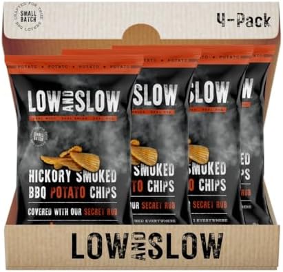 Amazon.com: Low and Slow Hickory Smoked BBQ Rub Potato Chips, Real Wood ...