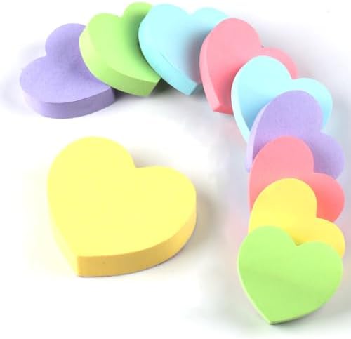 Amazon.com : Heart Sticky Notes, 10 Pads Heart Shape Sticky Notes, 2x1 ...