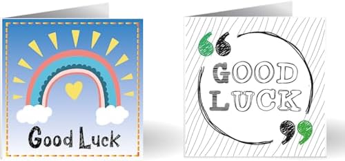Greetingles Pack of 10 Good Luck Greeting Cards & Envelopes Ideal for ...