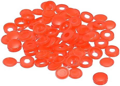 sourcing map 100Pcs 5mm Hinged Screw Cover Caps Plastic Fold Screw Snap ...