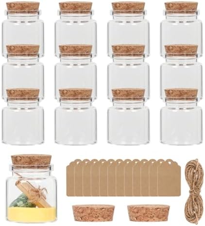Amazon.com: Mini Glass Bottles with Cork 5 ml, Tiny Glass Jars with ...