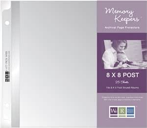 Amazon.com: We R Memory Keepers 8x8 Postbound Album Page Protector 25 ...