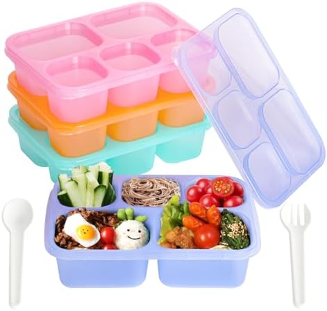 Amazon.com: Moretoes Lunchable Container, 4-Compartment Lunch Bento ...