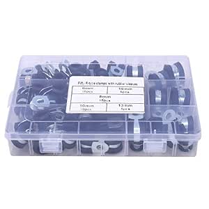 Insulated Hose Clamp, 6-16mm Anti-Corrosion R Type Cable Clamp 50Pcs ...