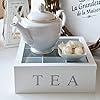 Amazon.com: Bamboo Tea Bag Storage Box With Clear Lid - Rustic ...