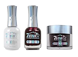 Amazon.com : 7 Star Nail Gel Polish | Matching Lacquer + 2 Oz Dipping ...