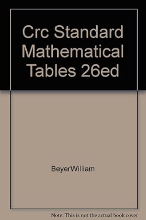 Crc Standard Mathematical Tables 26ed: BeyerWilliam: Amazon.com: Books