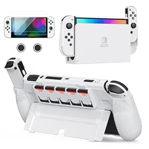Amazon.com: JEMDO Dockable Protective Case for Nintendo Switch OLED 2021 with 5 Game Card Slots ...