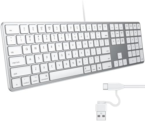 Amazon.com: OMOTON Wired Keyboard Compatible with Mac, Dual Interface ...