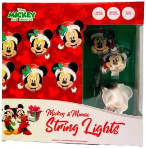 Disney Mickey & Minnie Mouse String Lights Indoor Decor LED Fairy ...