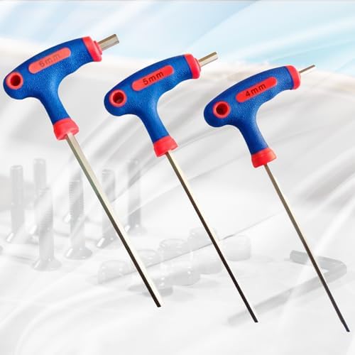 T-Handle Hex Tool Kit, 4mm, 5mm, 6mm Allen Key Wrench Set for Home ...