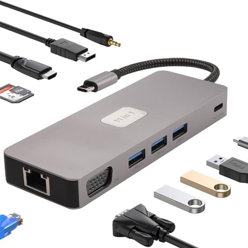 Amazon.com: MacBook Pro Docking Station Dual Monitor, USB-C Hub (9-in-2 ...