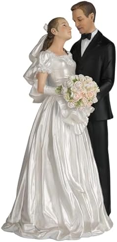 Amazon.com: HOOTNEE Wedding Bride Groom Statue Cake Topper Couple Craft ...
