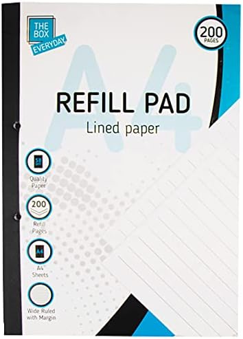 Buystarget 200 Pages Refill Pad A4 Lined Paper Wide Ruled Margin Notes ...