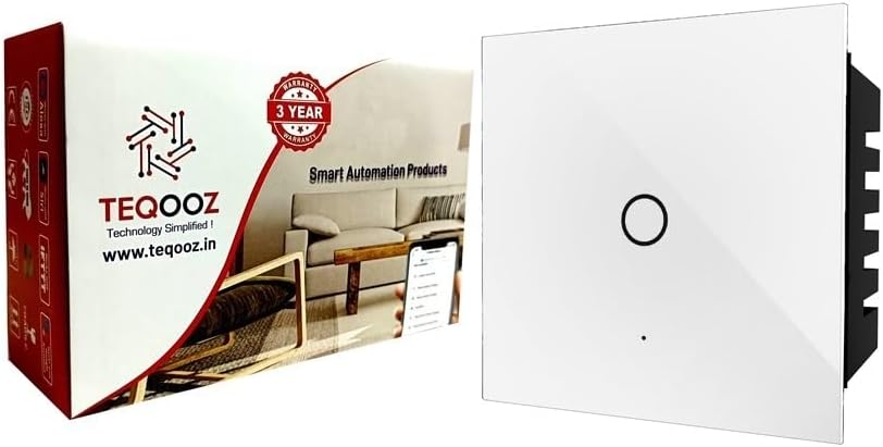 TEQOOZ® 4-Switch Smart Wi-Fi + Bluetooth Touch Switch (White) (6 Amp ...