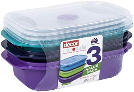 Décor Microwave Food Containers Set | 5 Pack - 2 x 375ml, 3 x 900ml ...