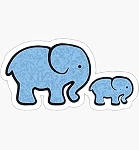 Amazon.com - Blue Elephants Sticker - Sticker Graphic - Waterbottle ...