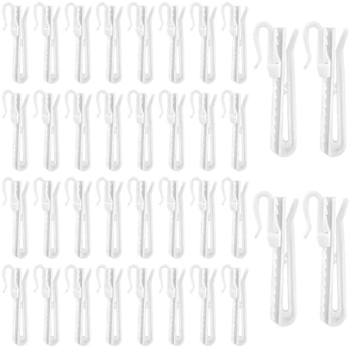Shower Curtain Pin Hooks 50 PCS Plastic Pinch Pleat Curtain Hooks ...