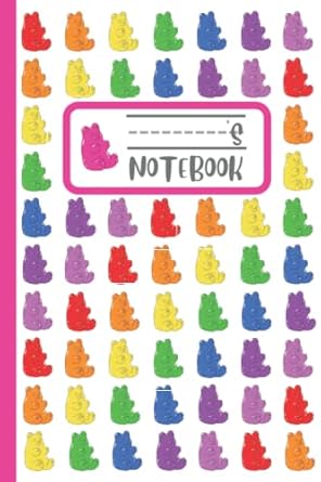 Gummy Bear Notebook: Cute Rainbow Gummy Bear Lined and Numbered Notepad ...