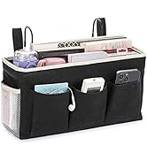 IGNPION Canvas Bedside Hanging Storage Bed Pockets Baskets-Adjustable ...