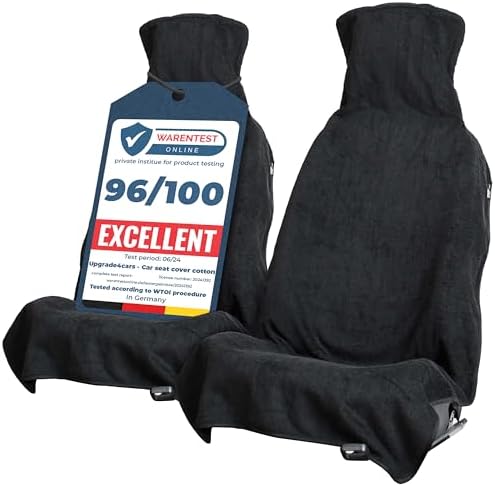 Upgrade4cars 2 x Terry Cloth Car Seat Protector for Front Seats, Driver ...