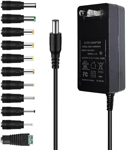 Amazon.com: LINKSQ ETL & UL Listed 12W Universal AC/DC 12V 6A Power ...